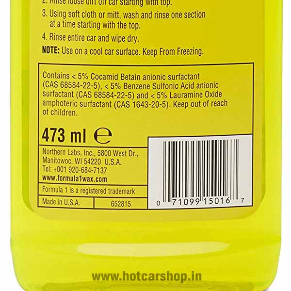 Formula 1 Wash & Wax 473 ml Car Shampoo - (Made in USA)